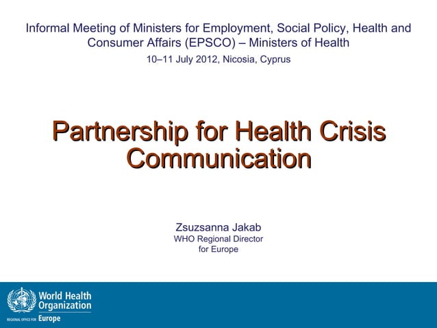 Partnership for health crisis communication | PPT