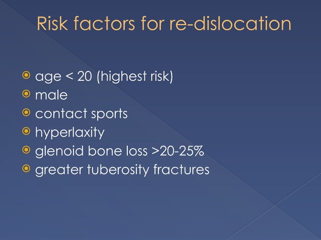 Recurrent dislocation shoulder orthopaedic | PPTX