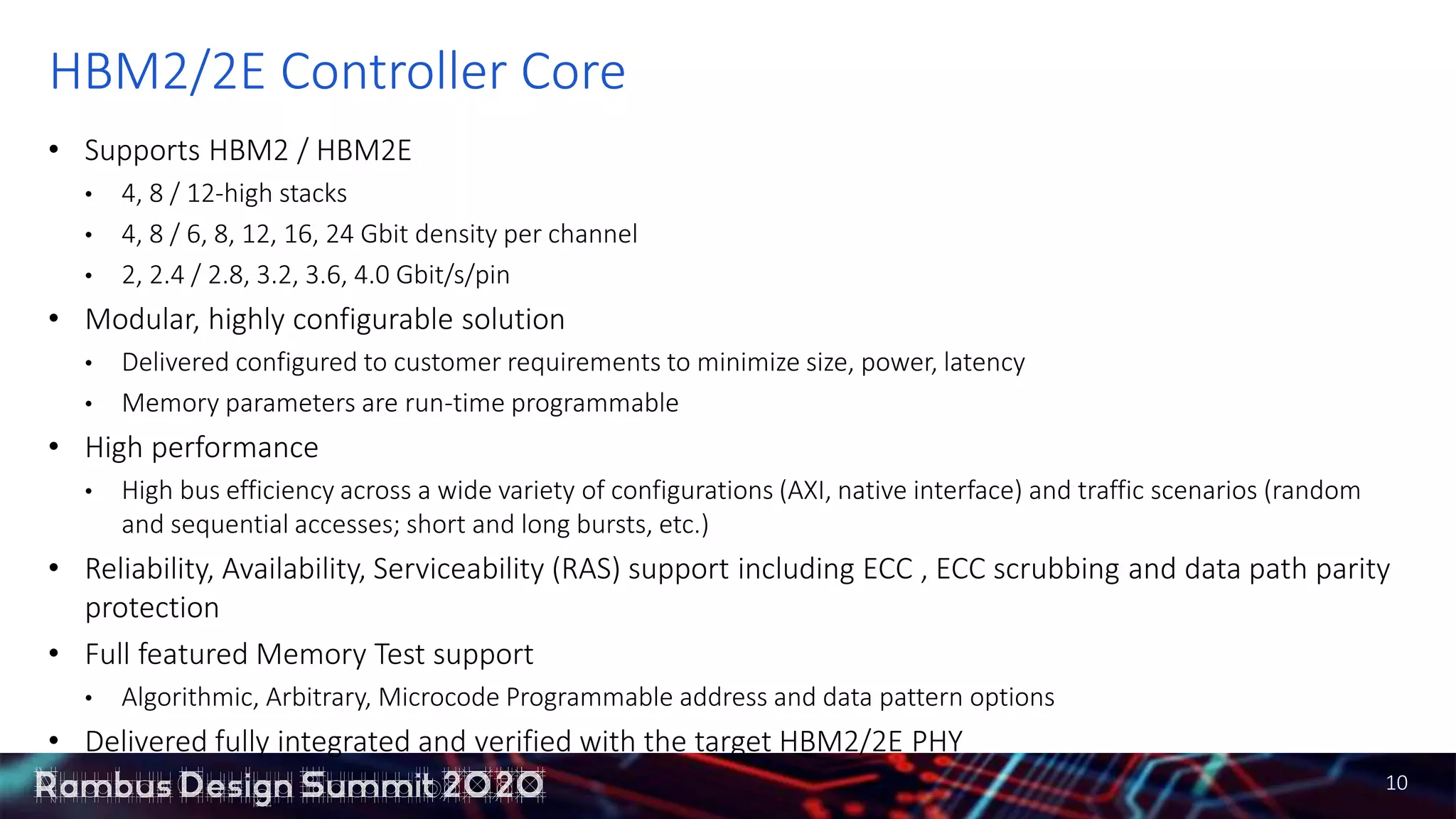 The Ultimate Guide to HBM2E Implementation & Selection - Frank Ferro - Rambus Design Summit 2020 ...