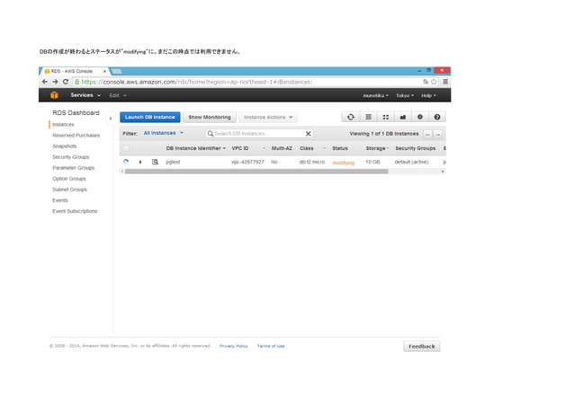 Amazon Rds For Postgresqlのインスタンス Db 作成手順 Ppt