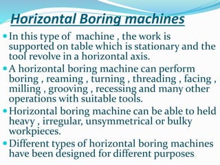 PPT on deeply study of DRILLING MACHINES and BORING MACHINES by M.M ...