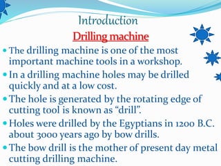 PPT on deeply study of DRILLING MACHINES and BORING MACHINES by M.M ...