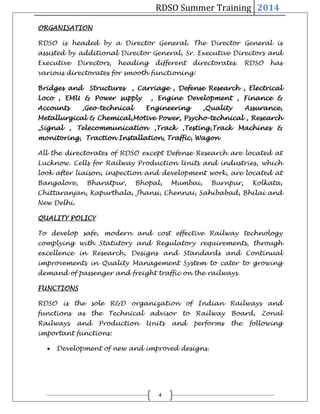 RDSO training report -NAVIN DIXIT | PDF