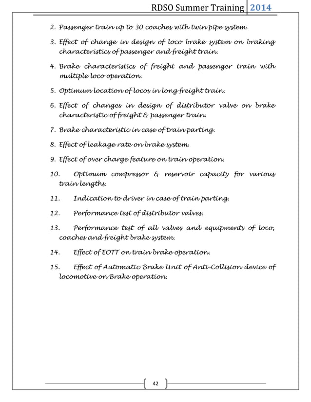 RDSO training report -NAVIN DIXIT | PDF