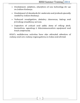 RDSO training report -NAVIN DIXIT | PDF