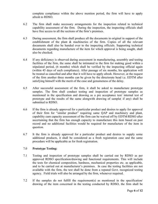 Rdso vendor registration guideline | PDF