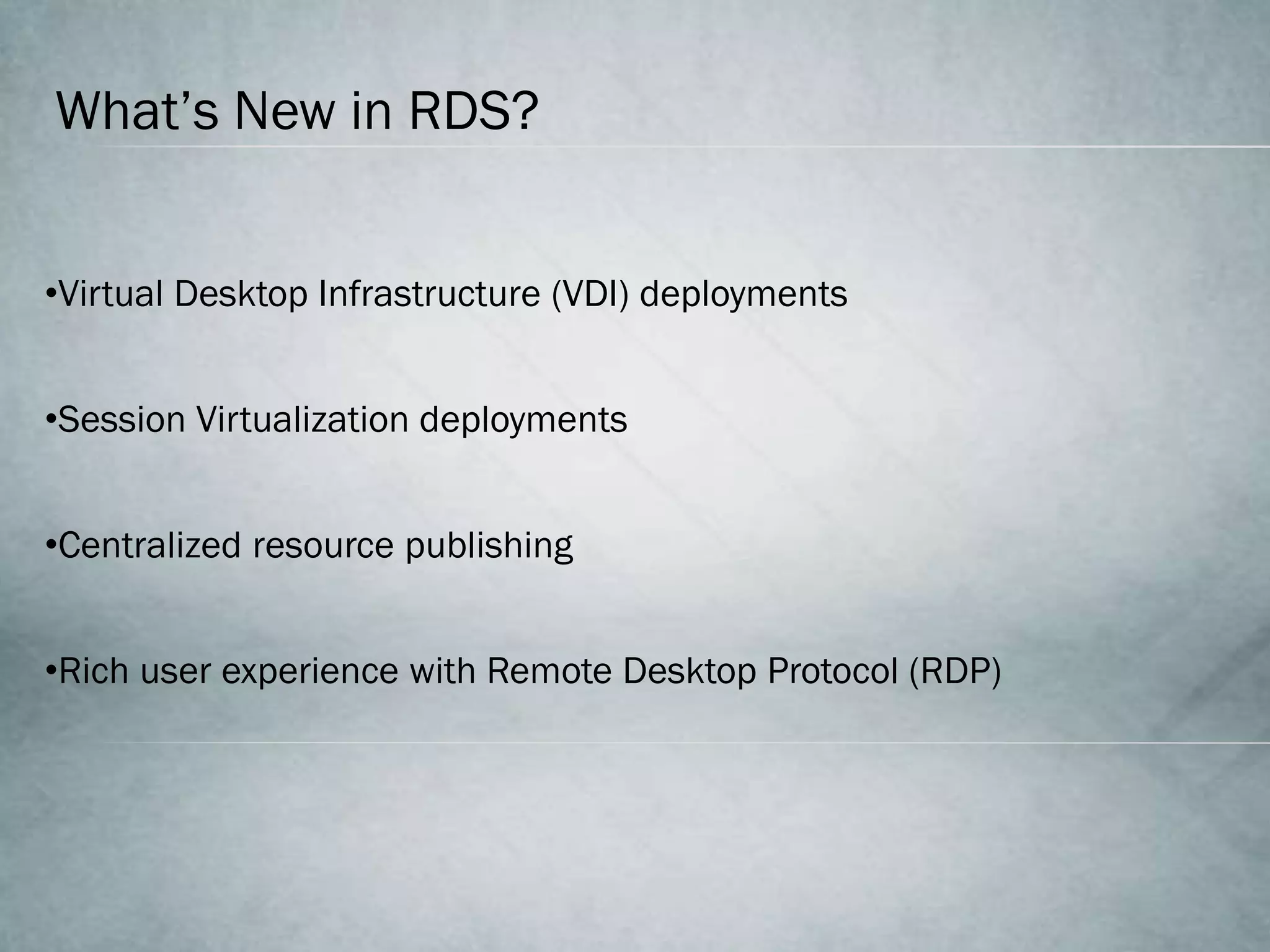 Presentation of RDS 2012 | PPTX