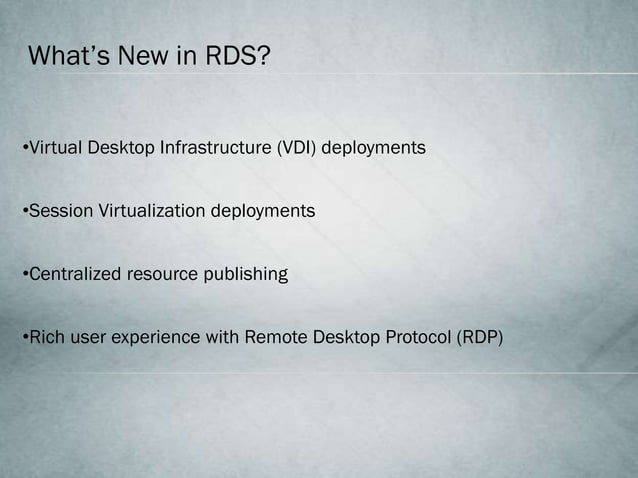 Presentation of RDS 2012 | PPTX