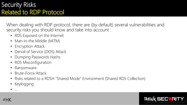 [RDS /Remote Desktop Services] Lesson 1 : Security Risks & Best ...