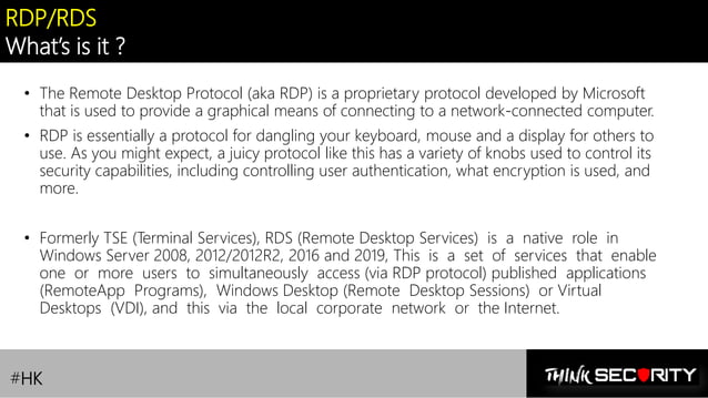[RDS /Remote Desktop Services] Lesson 1 : Security Risks & Best Practices You Should Know | PDF ...