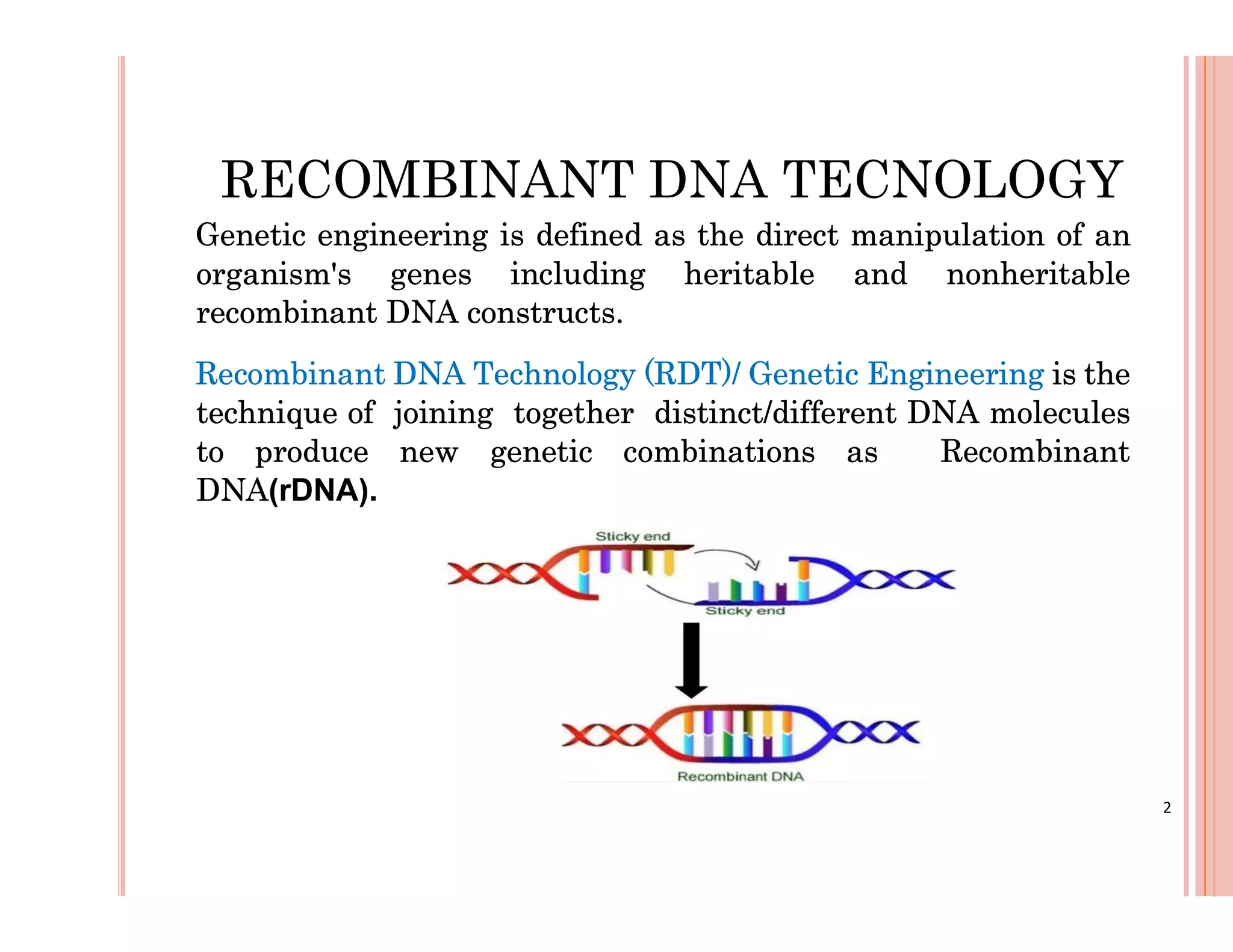 Rdt (recombinant dna technology) | PDF