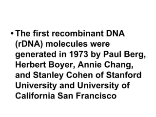 RECOMBINANT DNA TECHNOLOGY (Rdt) (RDT) [RDT] | PPT