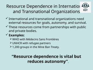 Resource Dependence Theory Resource Dependence Theory | PPTX