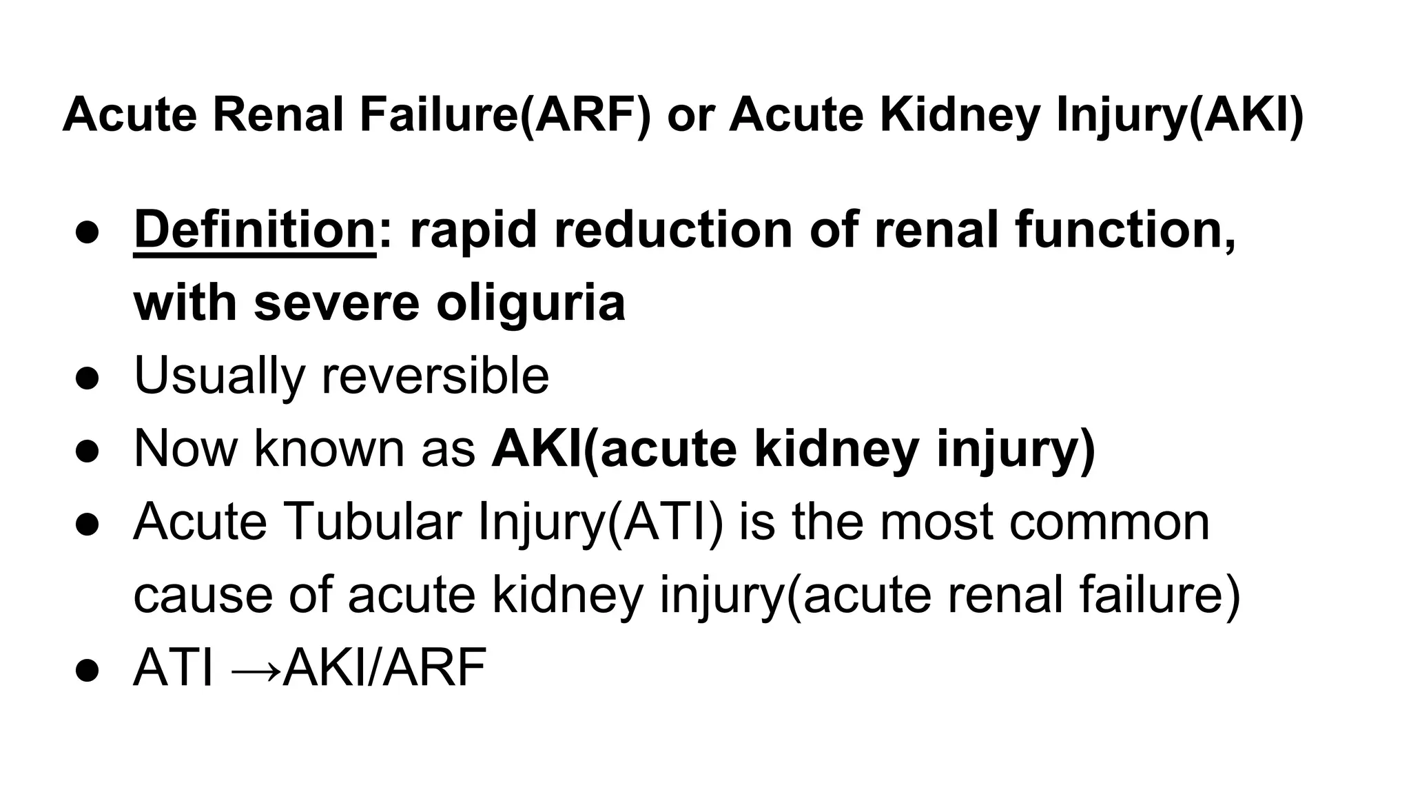 Acute Renal Failure - Medicine - RDT | PPT