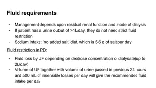 Renal Nutrition in dialysis - Medicine - BSc. RDT | PPT
