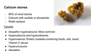 Renal stone diseases - General Medicine - RDT | PPTX