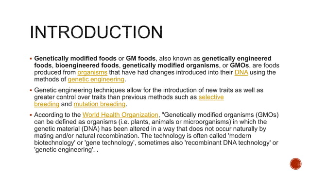 GM foods or Genetically modified foods | PPTX