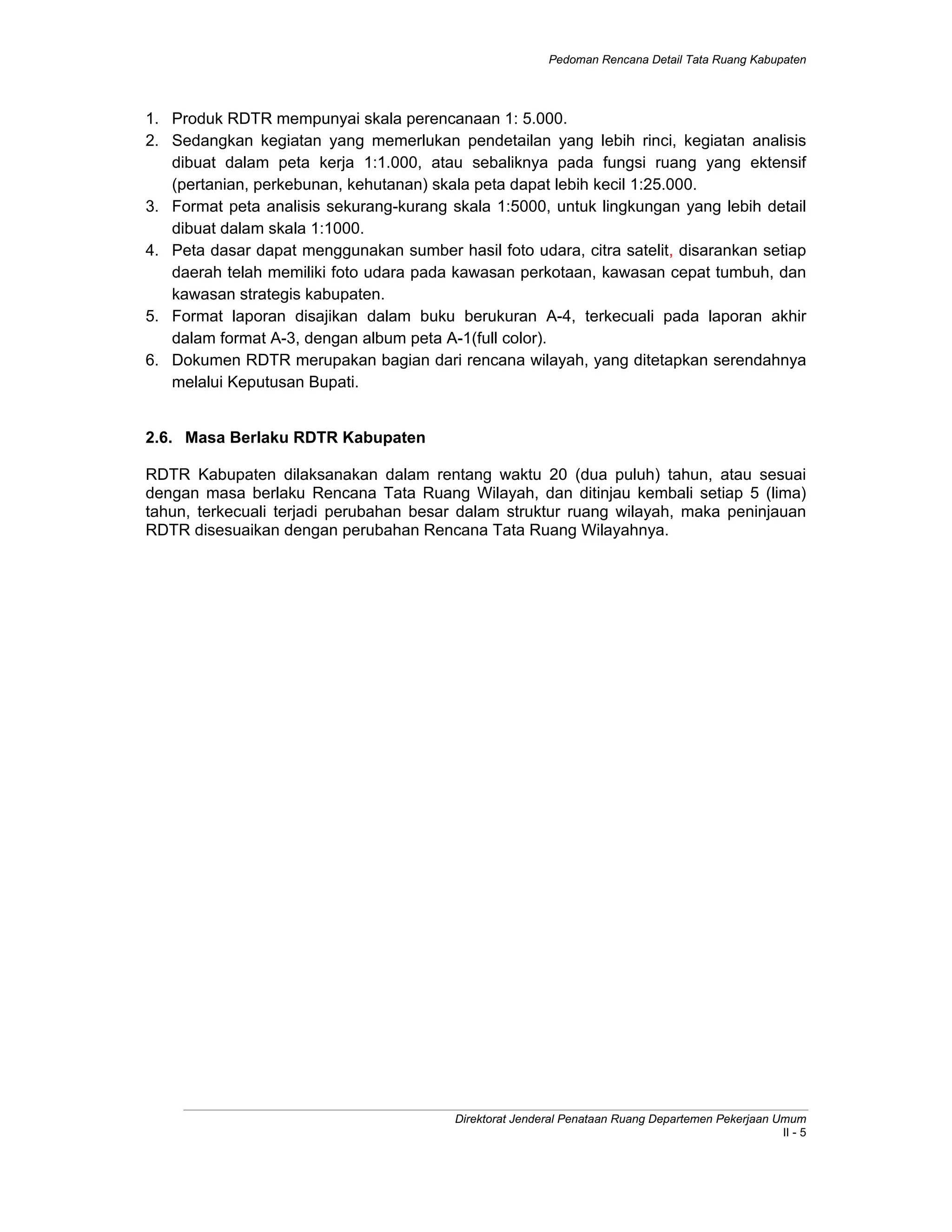 Pedoman Penyusunan Rencana Detail Tata Ruang Kabupaten | PDF