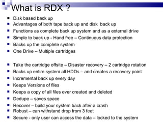 HP Storage Backup (RDX) presentation | PPT