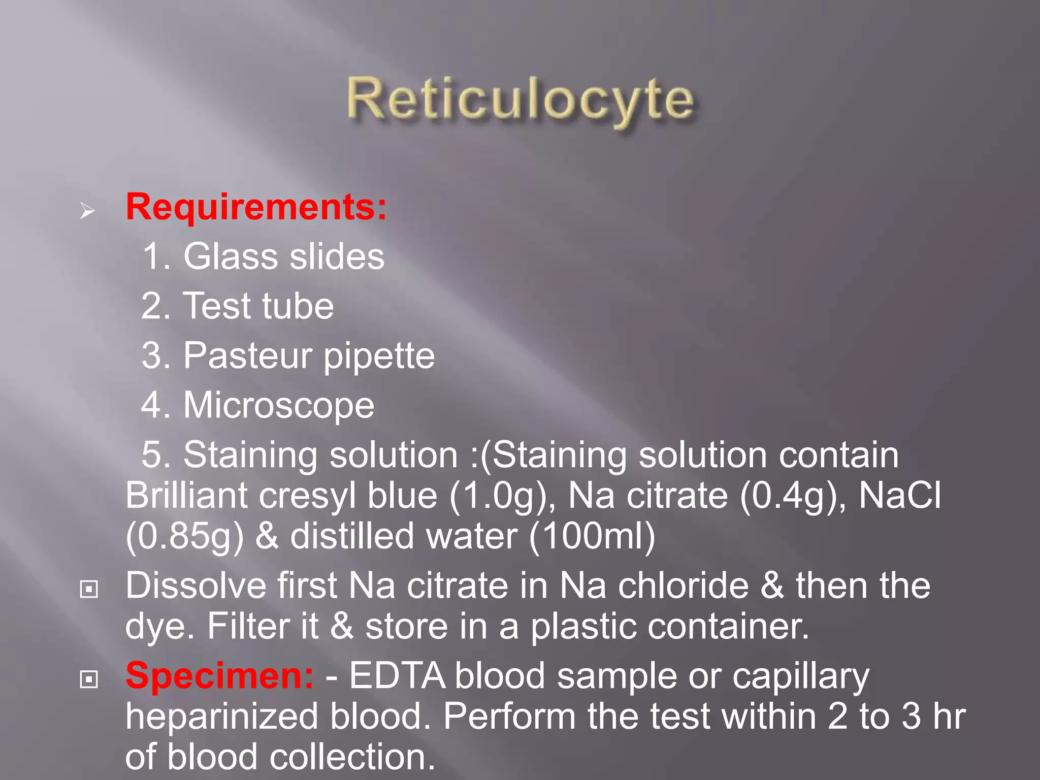 Reticulocyte | PPTX