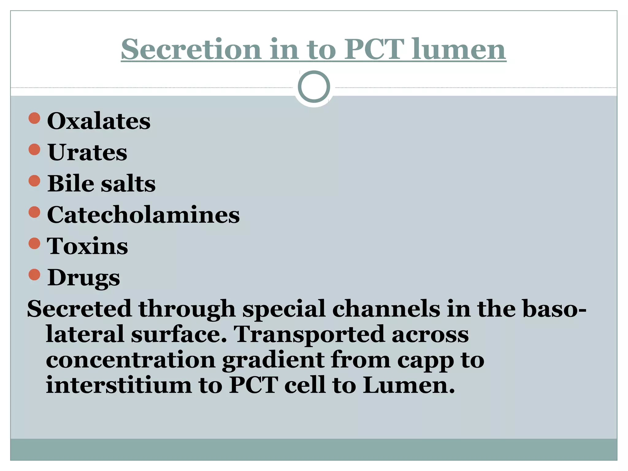 Re absorption and secretion by nephron | PPT