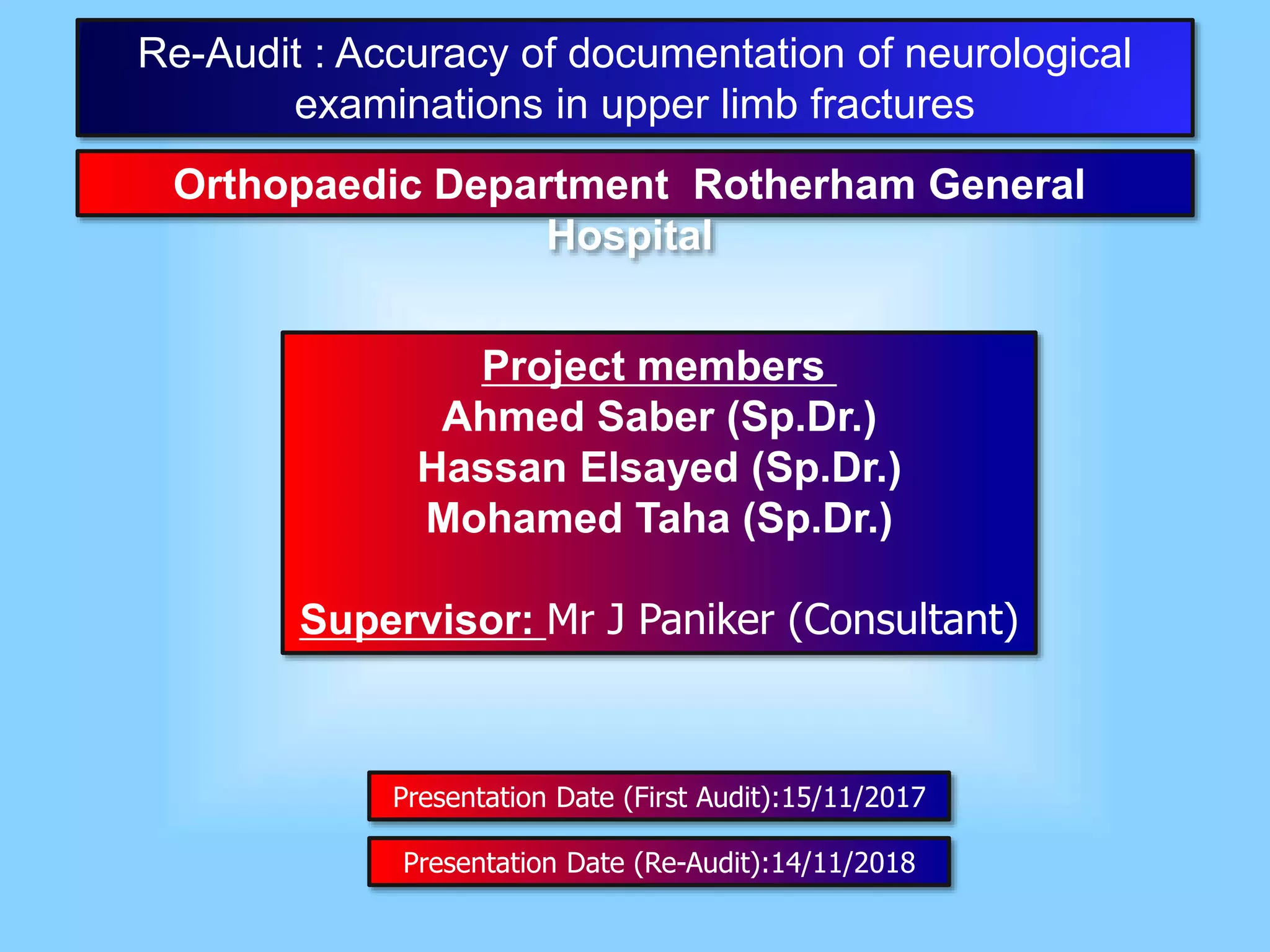 Neurological examination in upper limb trauma audit | PPTX
