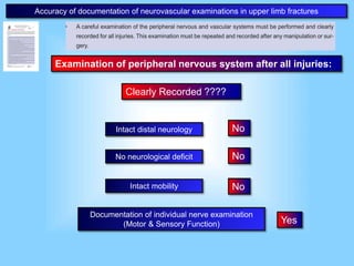 Neurological examination in upper limb trauma audit | PPTX