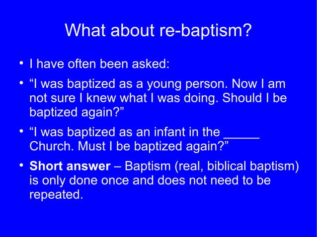 Re baptism | PPT
