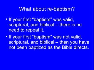 Re baptism | PPT