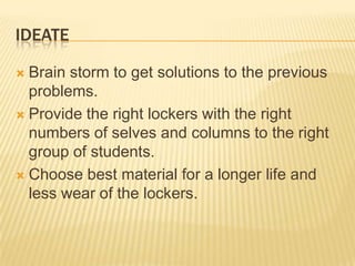 Re designing of student lockers at high school | PPT