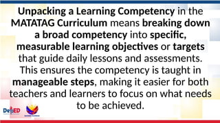 Clustering and Unpacking A Learning Competency | PPTX