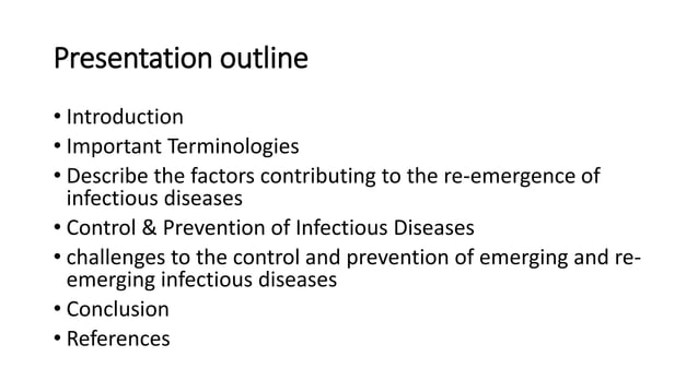 Re-emerging infectious diseases (RIDs).pptx | Infectious Diseases | Diseases and Conditions