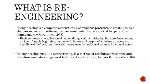 Re-engineering at Retail Business | PPT