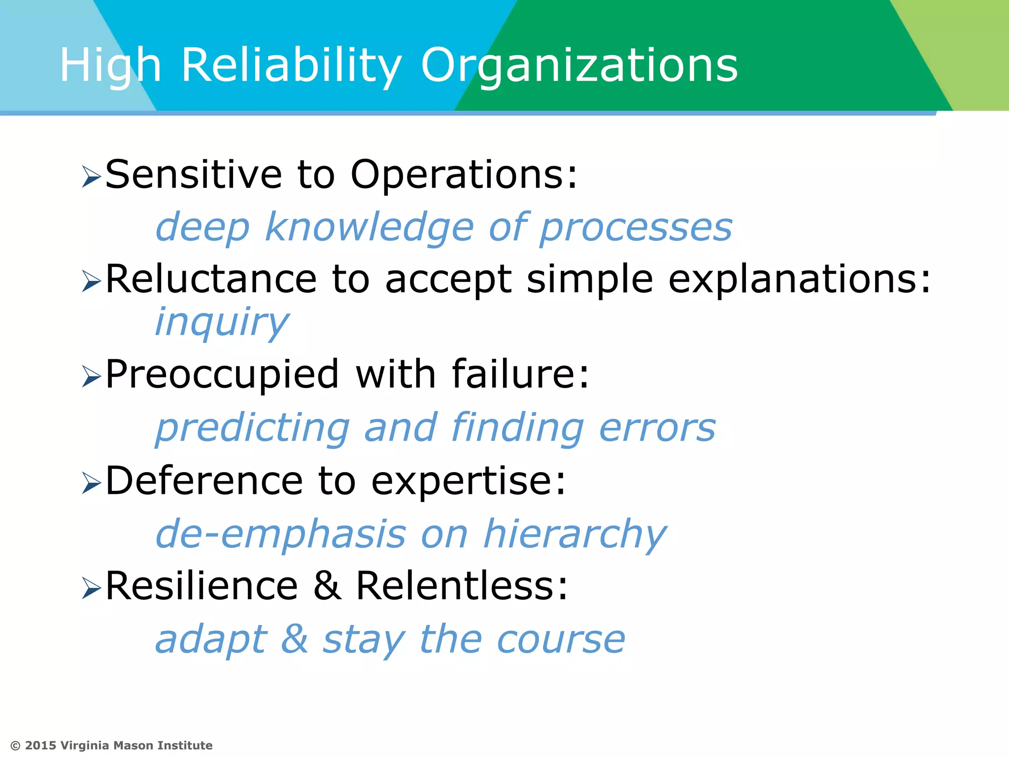 High Reliability Organizations Key Principles | PPT