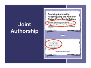 Re-imagining Collaboration: Peer-Review Workshops & Joint Authorship | PPT
