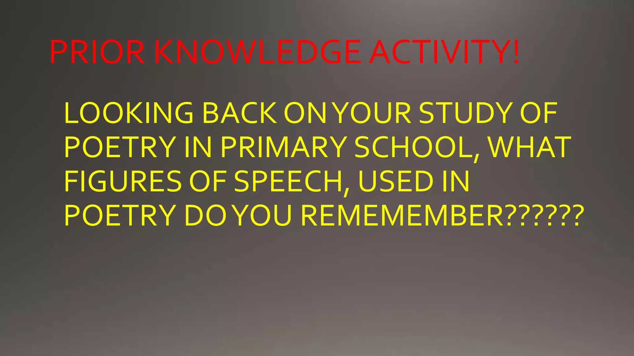 Re-introduction to Poetry: Grade 8 | PPTX