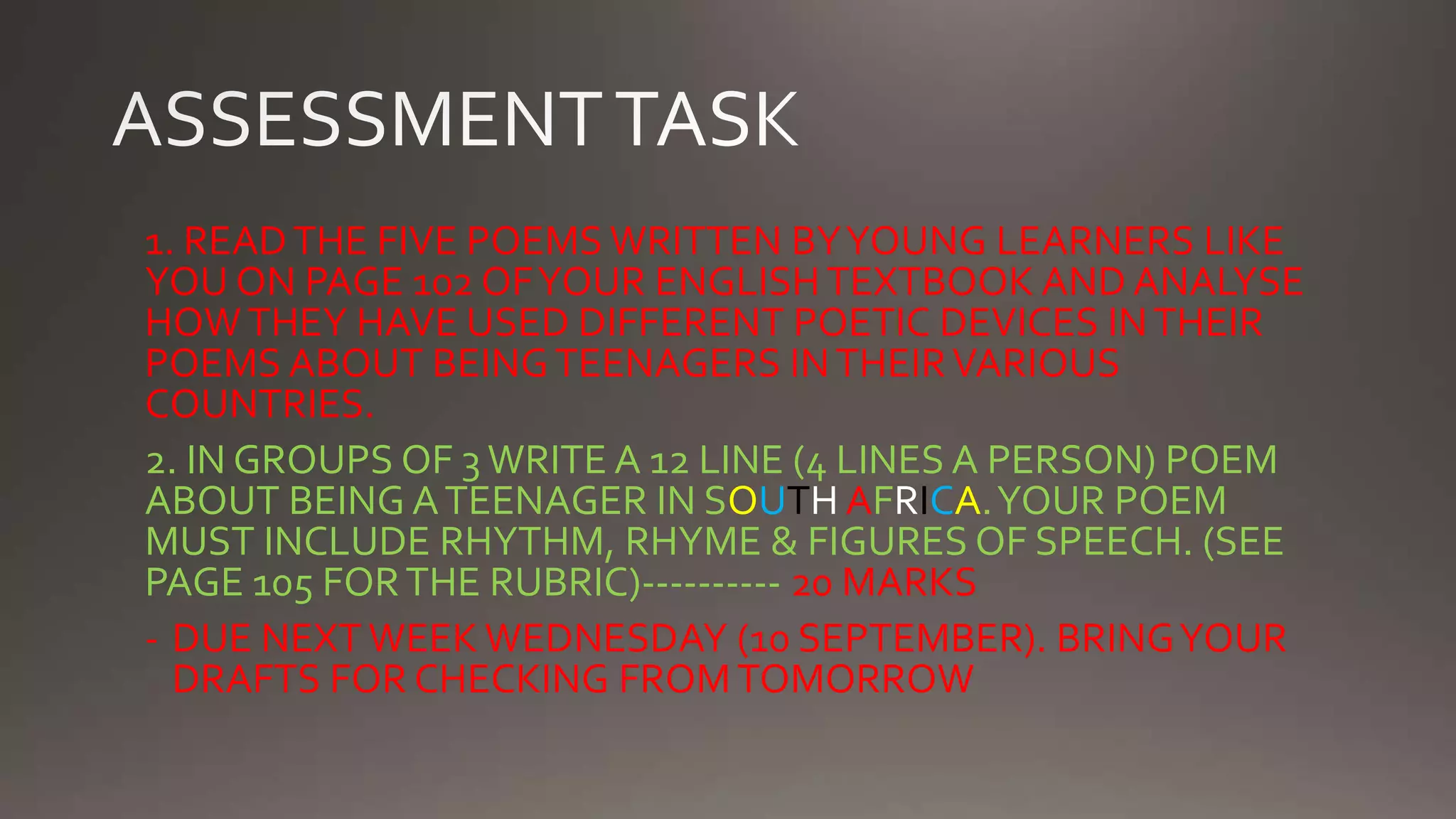 Re-introduction to Poetry: Grade 8 | PPTX