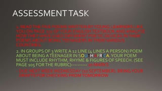 Re-introduction to Poetry: Grade 8 | PPTX