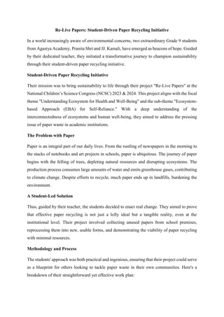 Re-Live Papers Student-Driven Paper Recycling Initiative.docx