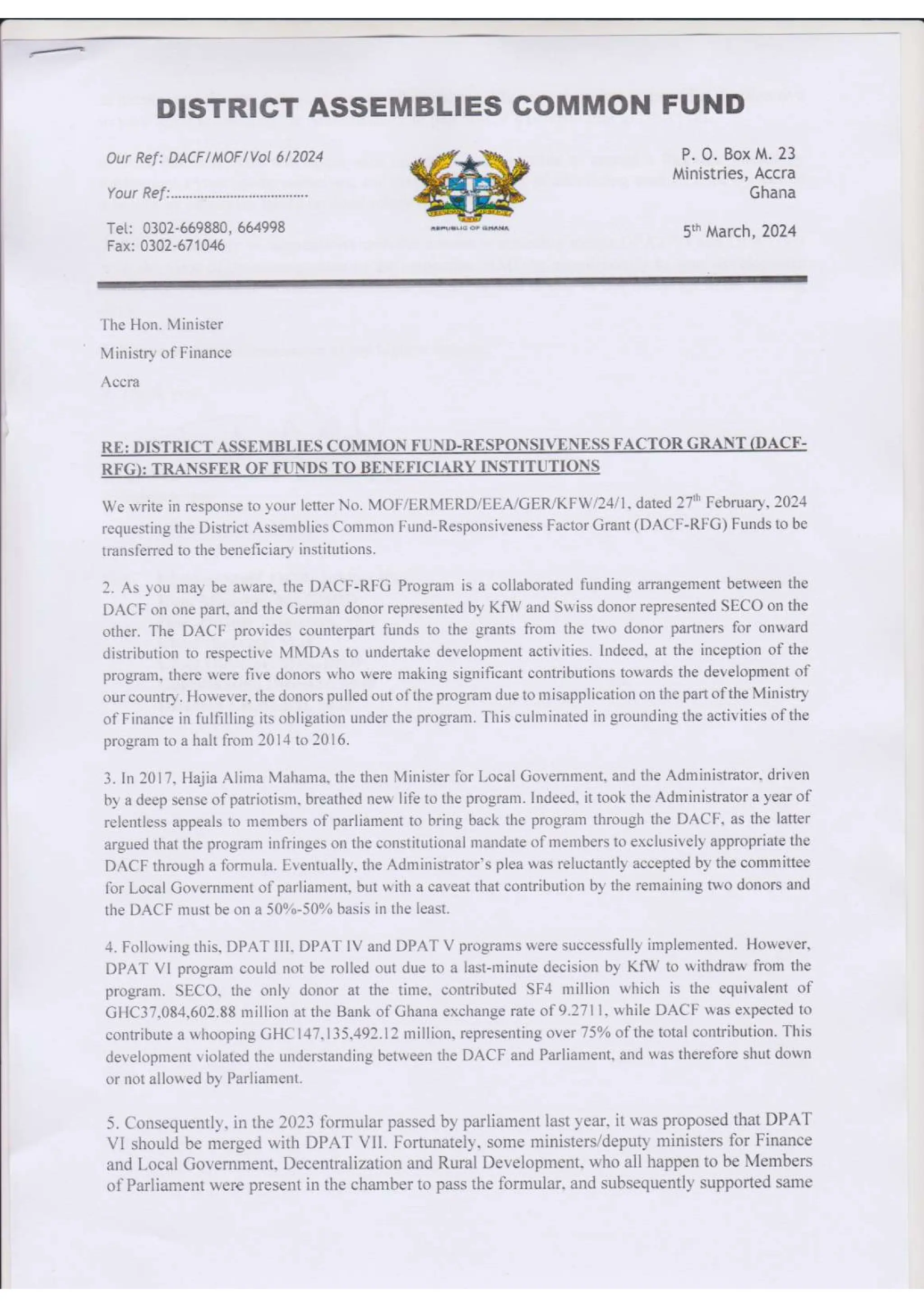 Naa Torshie Vindicated As Fresh Documents Show Parliament, Donor Actions Back Her Position | PDF