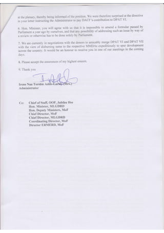 Naa Torshie Vindicated As Fresh Documents Show Parliament, Donor Actions Back Her Position | PDF