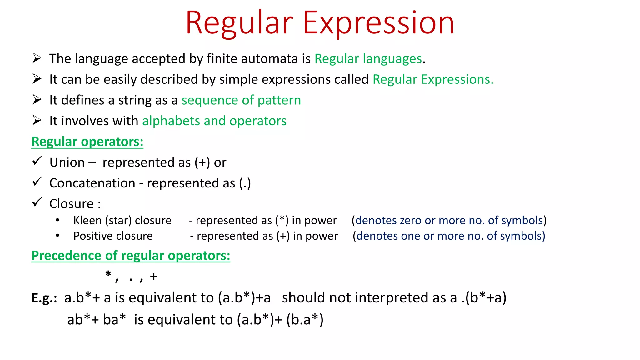 Automata Theory Re To Nfa ε Pptx Programming Languages Computing