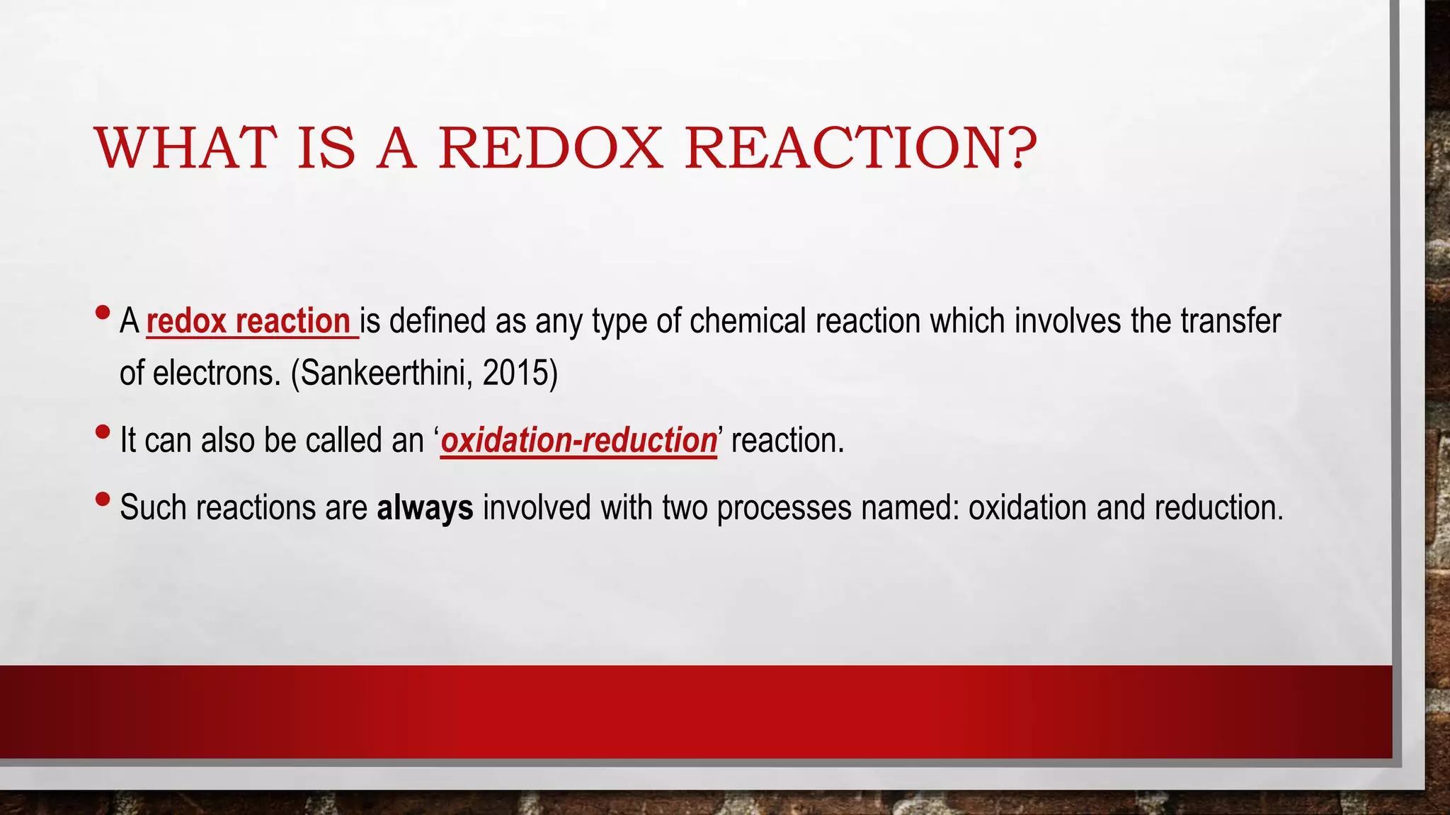 Redox Reactions | PPT