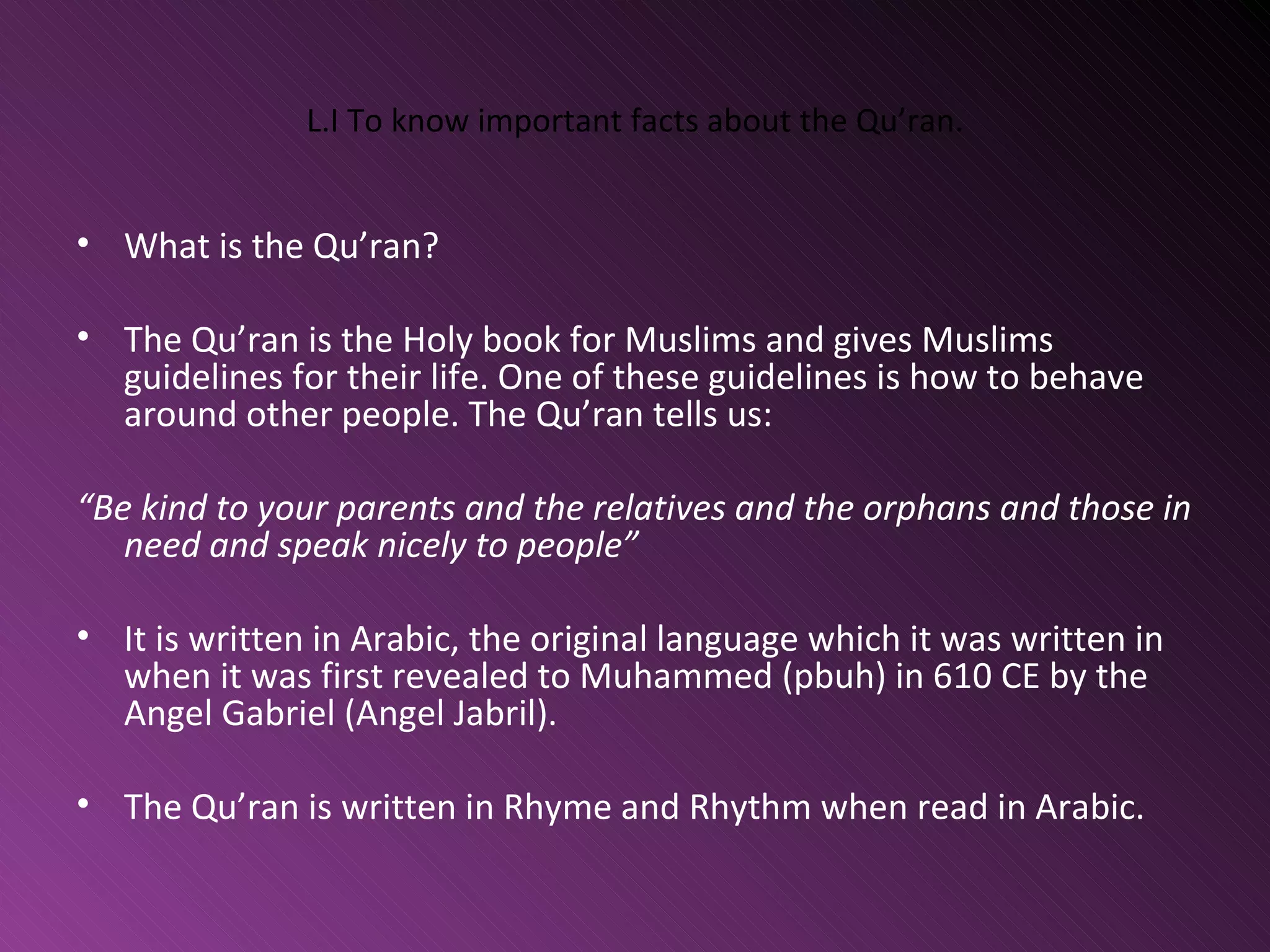 Re Quran Lesson | PPT