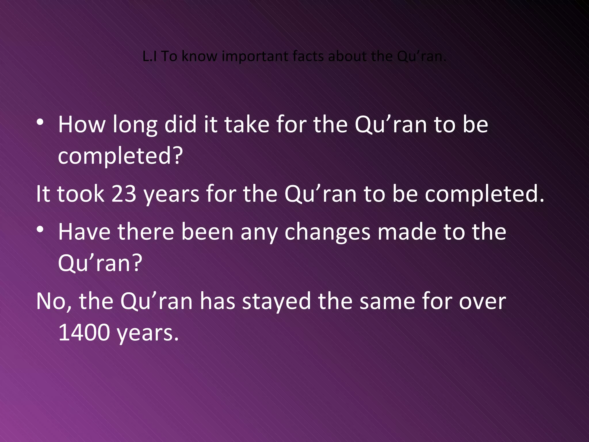 Re Quran Lesson | PPT