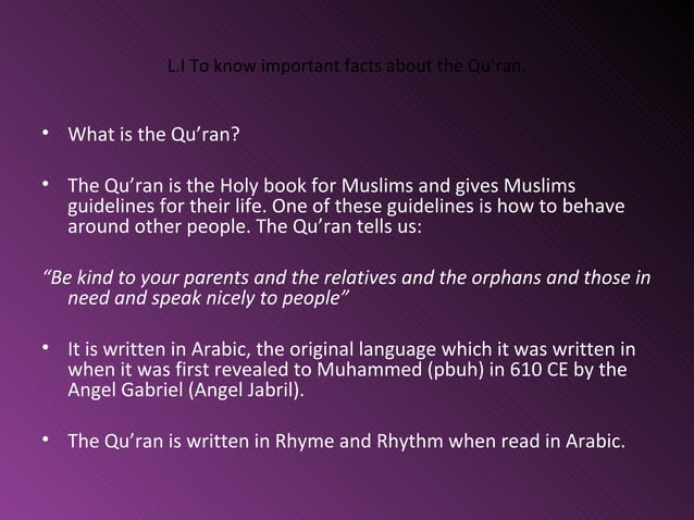 Re Quran Lesson | PPT