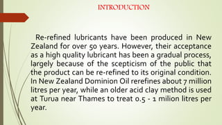 Re refining of lubricated oil222 | PPTX