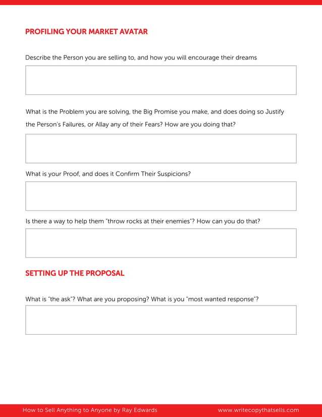 How to Sell Anything to Anyone - Ray Edwards Worksheet | PDF