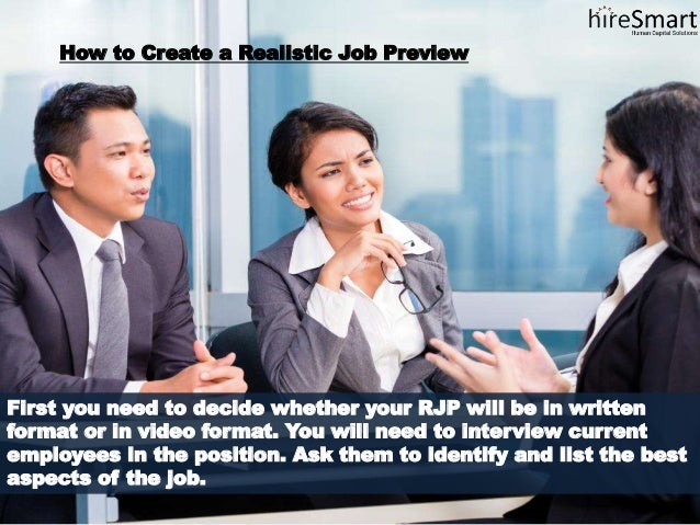 Re-Visiting the Realistic Job Preview | PPTX