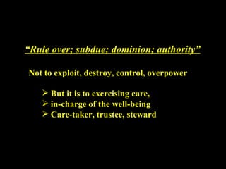 Re-Visit The Meaning Of Biblical Stewardship | PPT